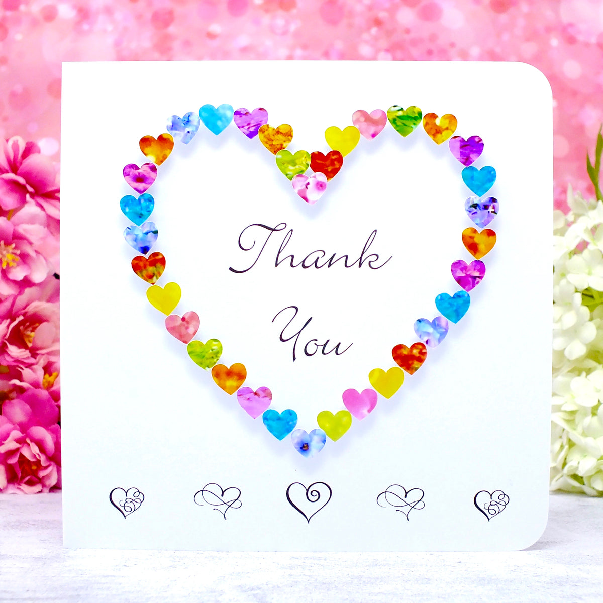 Thank You Card | Hearts Thank You Card | Bright Heart Design