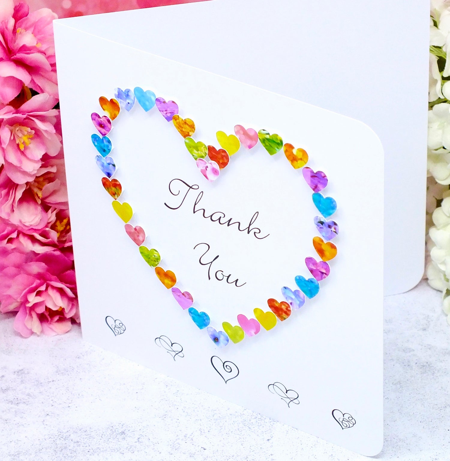 Thank You Card | Hearts Thank You Card | Bright Heart Design