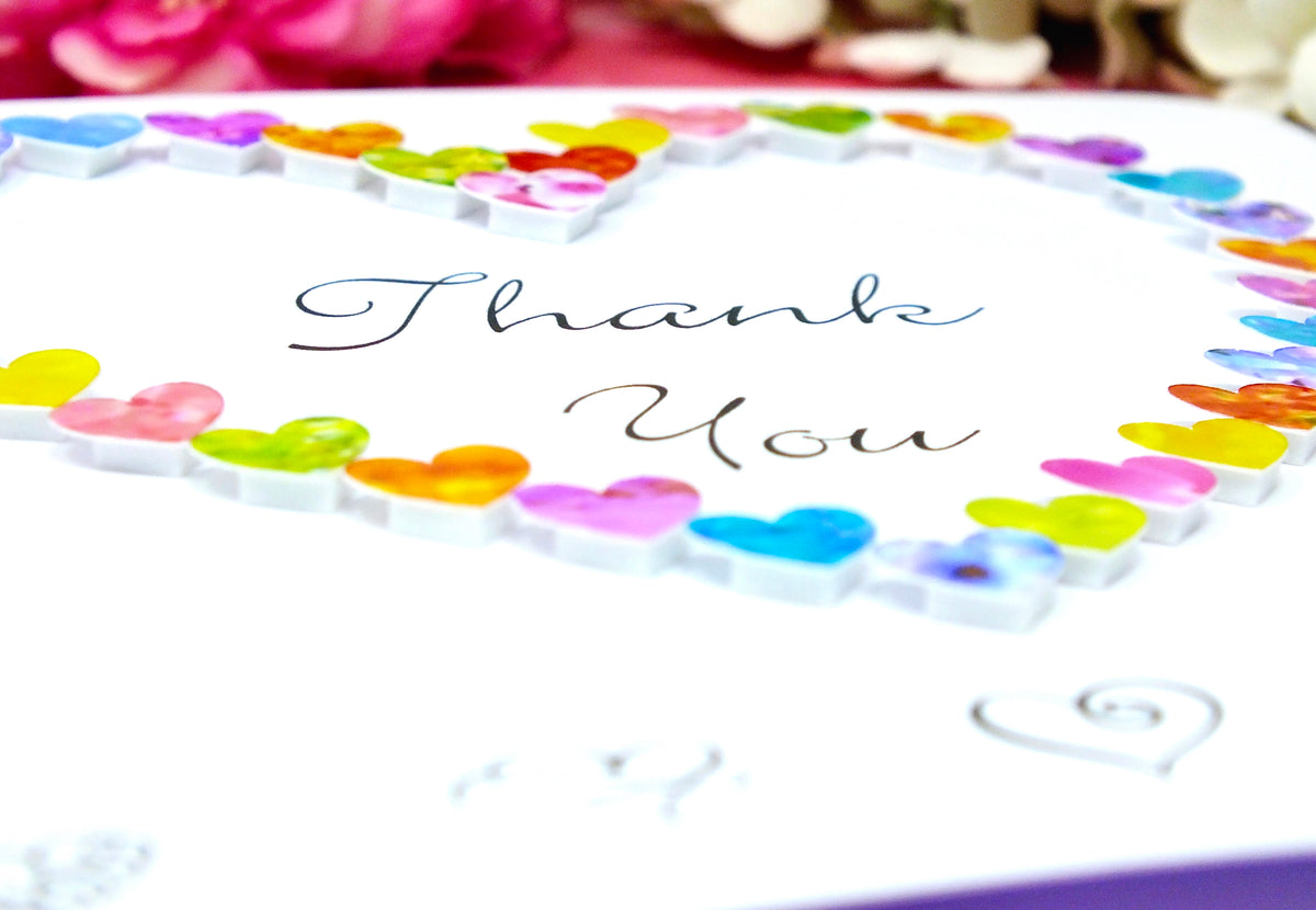 Thank You Card | Hearts Thank You Card | Bright Heart Design