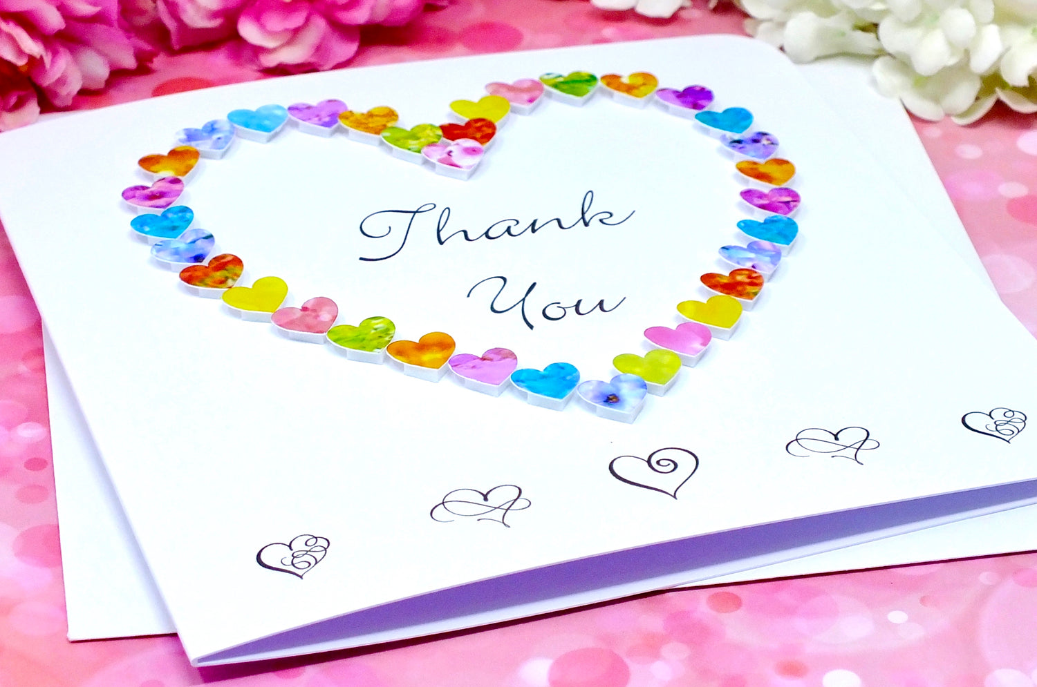 Thank You Card | Hearts Thank You Card | Bright Heart Design