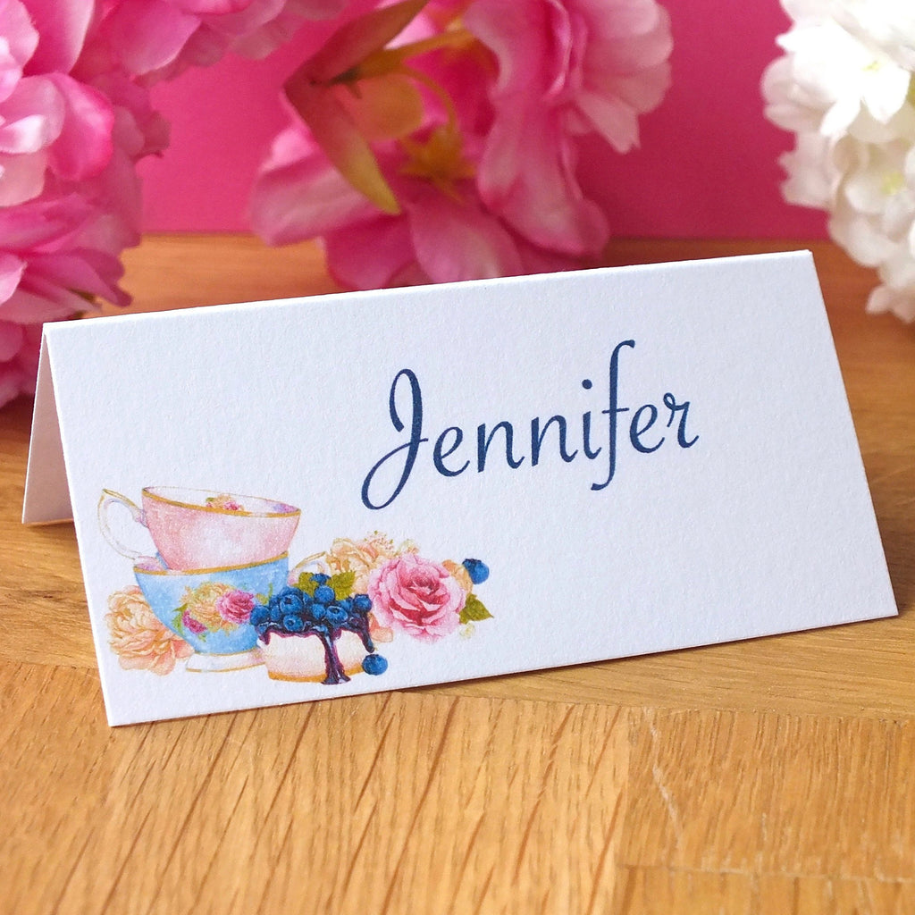 Afternoon Tea Place Cards | Vintage Wedding | Personalisable